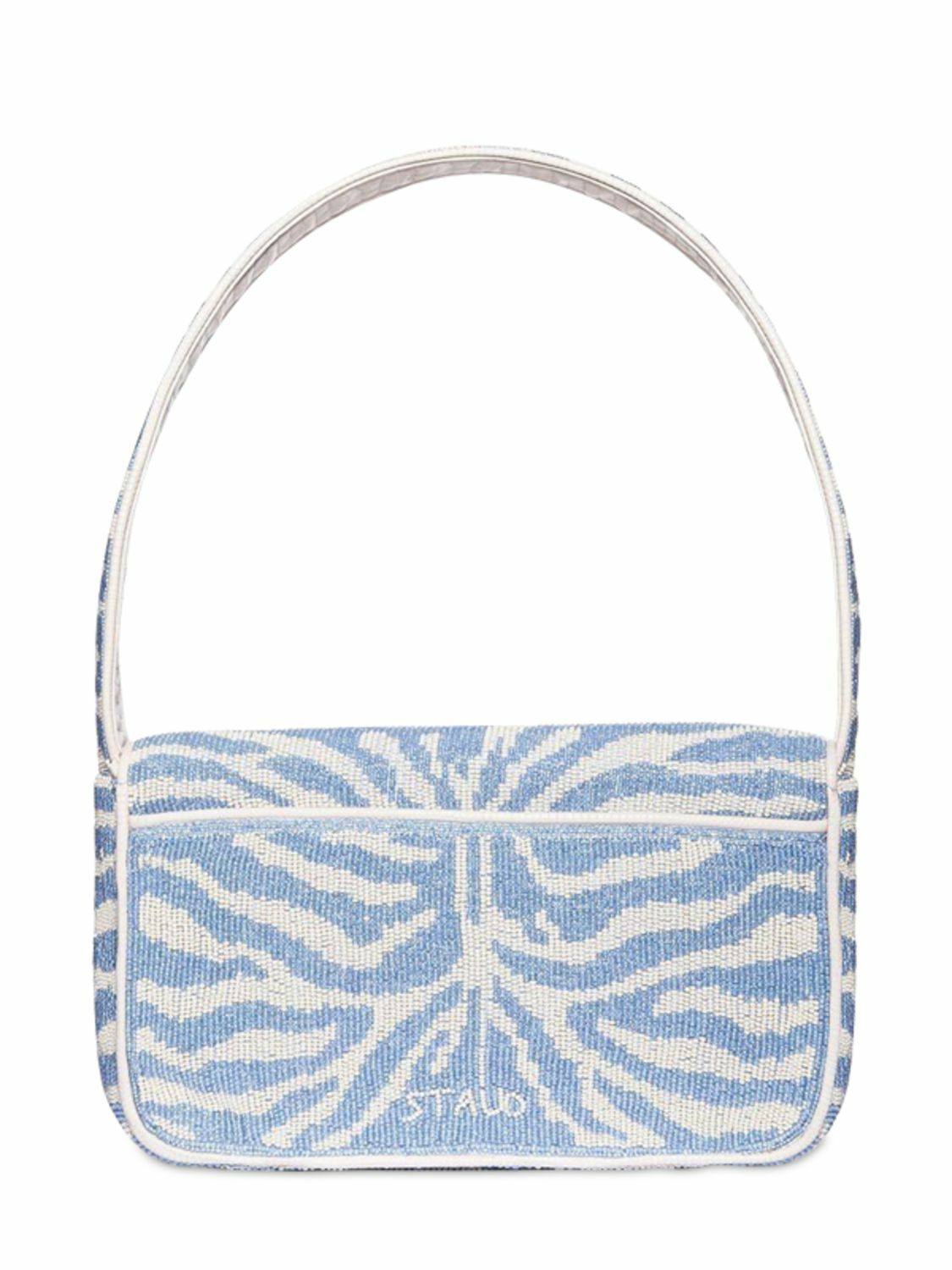 STAUD - Tommy Zebra Beaded Shoulder Bag Staud