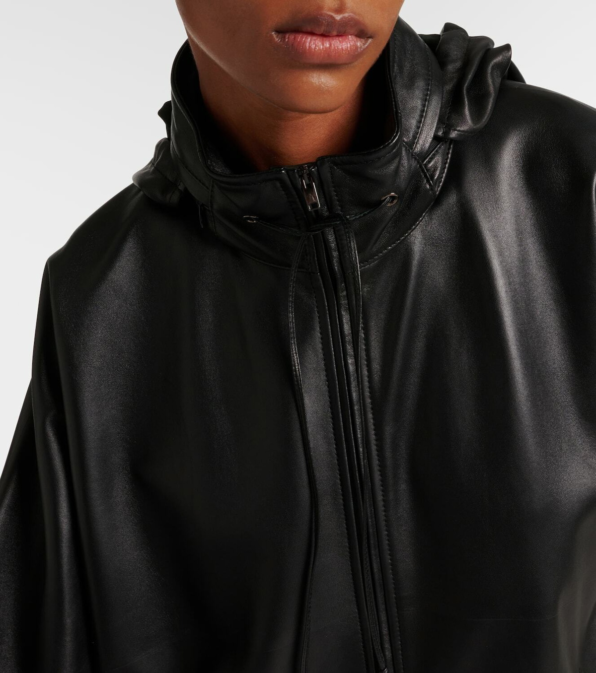 The Row Jilly oversized leather bomber jacket The Row