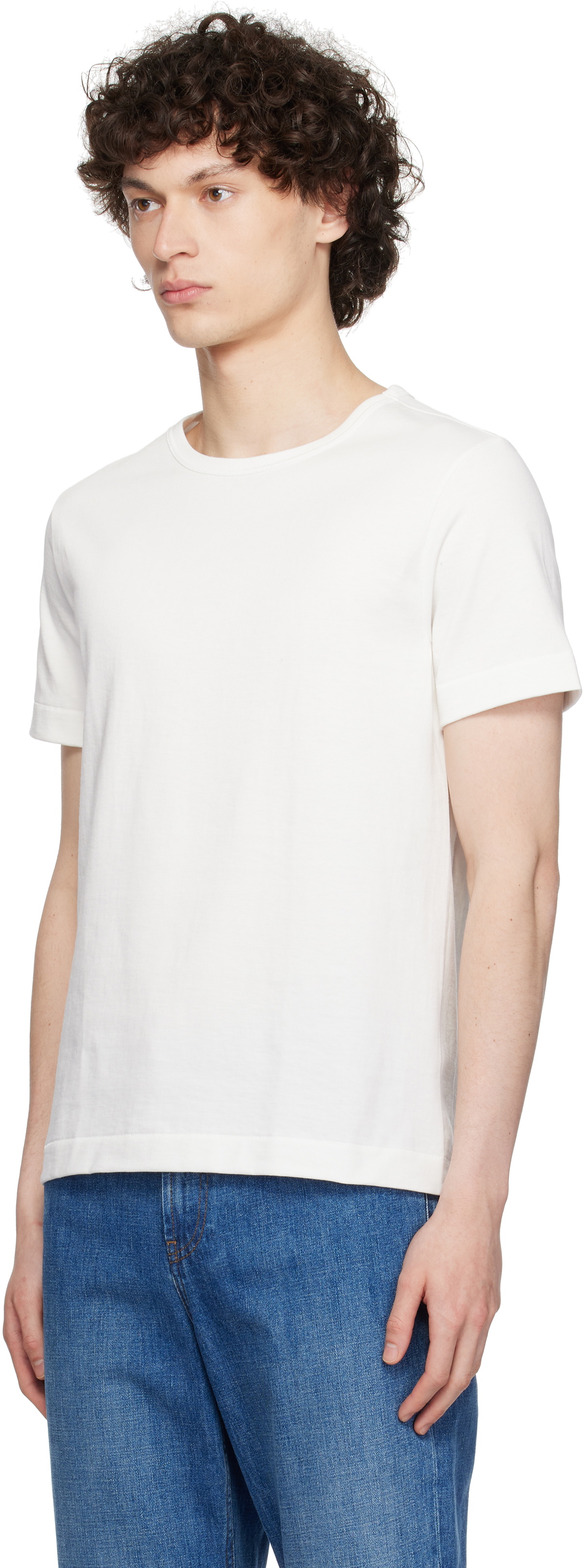 Merz b. Schwanen White 215 Loopwheeled T-shirt