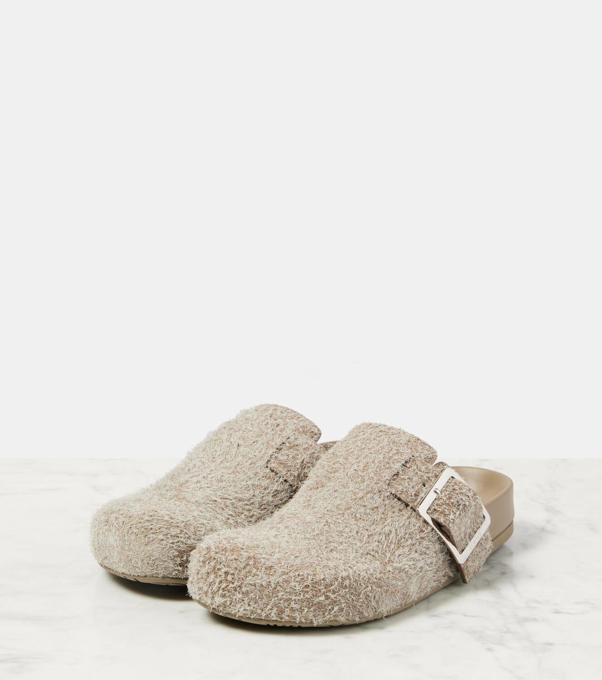 Loewe Ease Buckle brushed suede mules Loewe