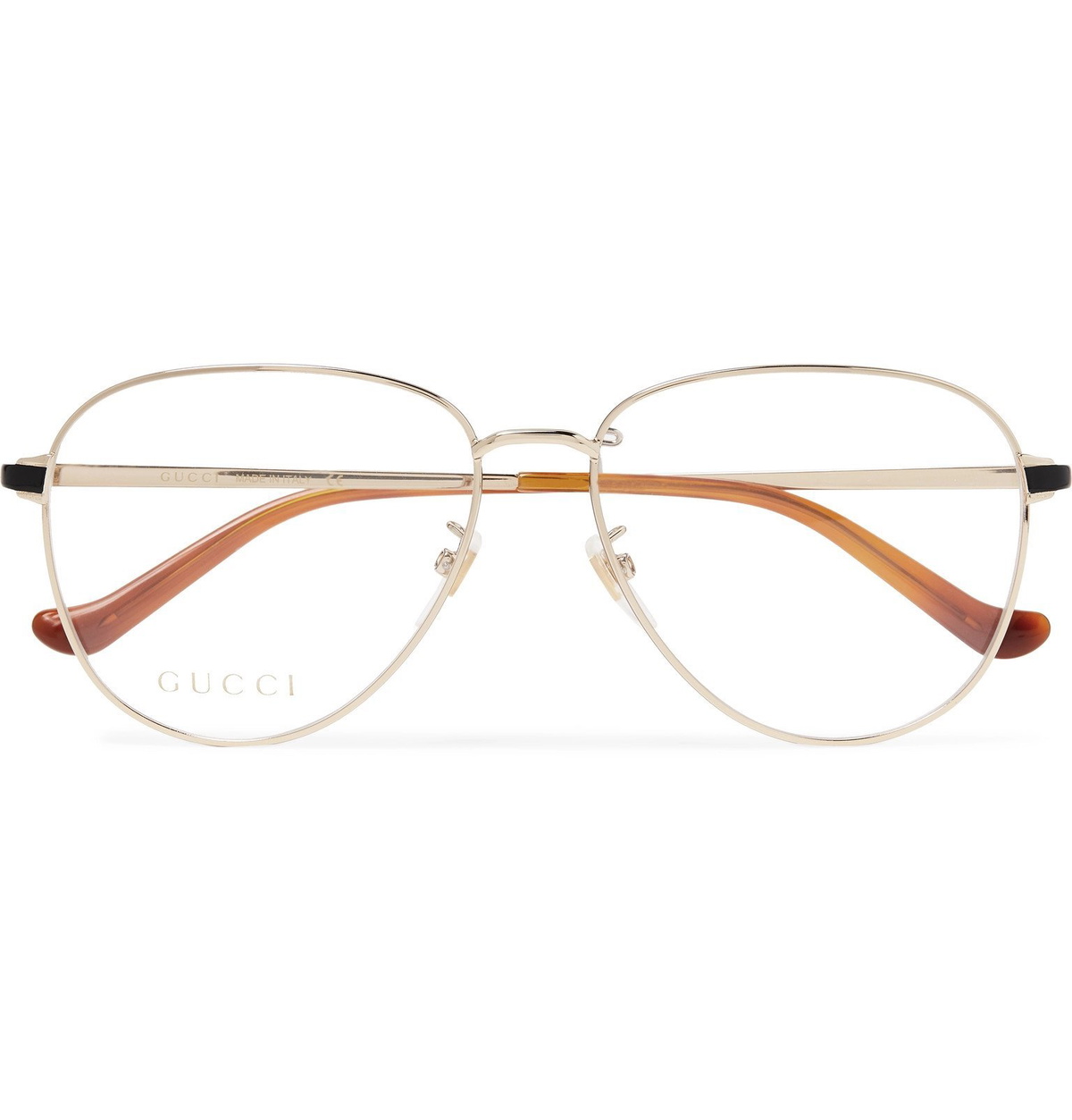 Gucci - D-Frame Gold-Tone and Acetate Optical Glasses - Gold Gucci