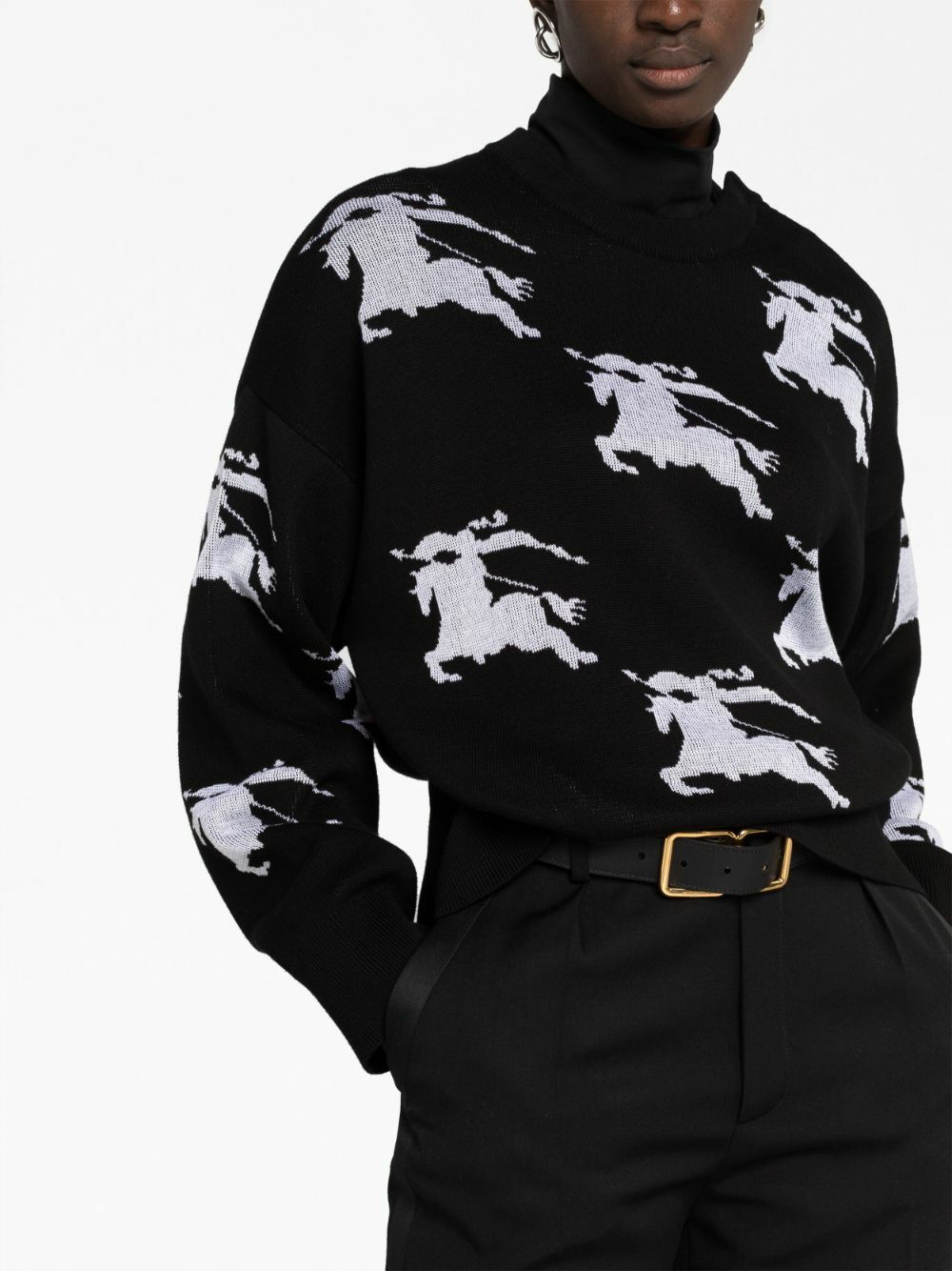 BURBERRY - Allover Logo Cotton Blend Jumper Burberry