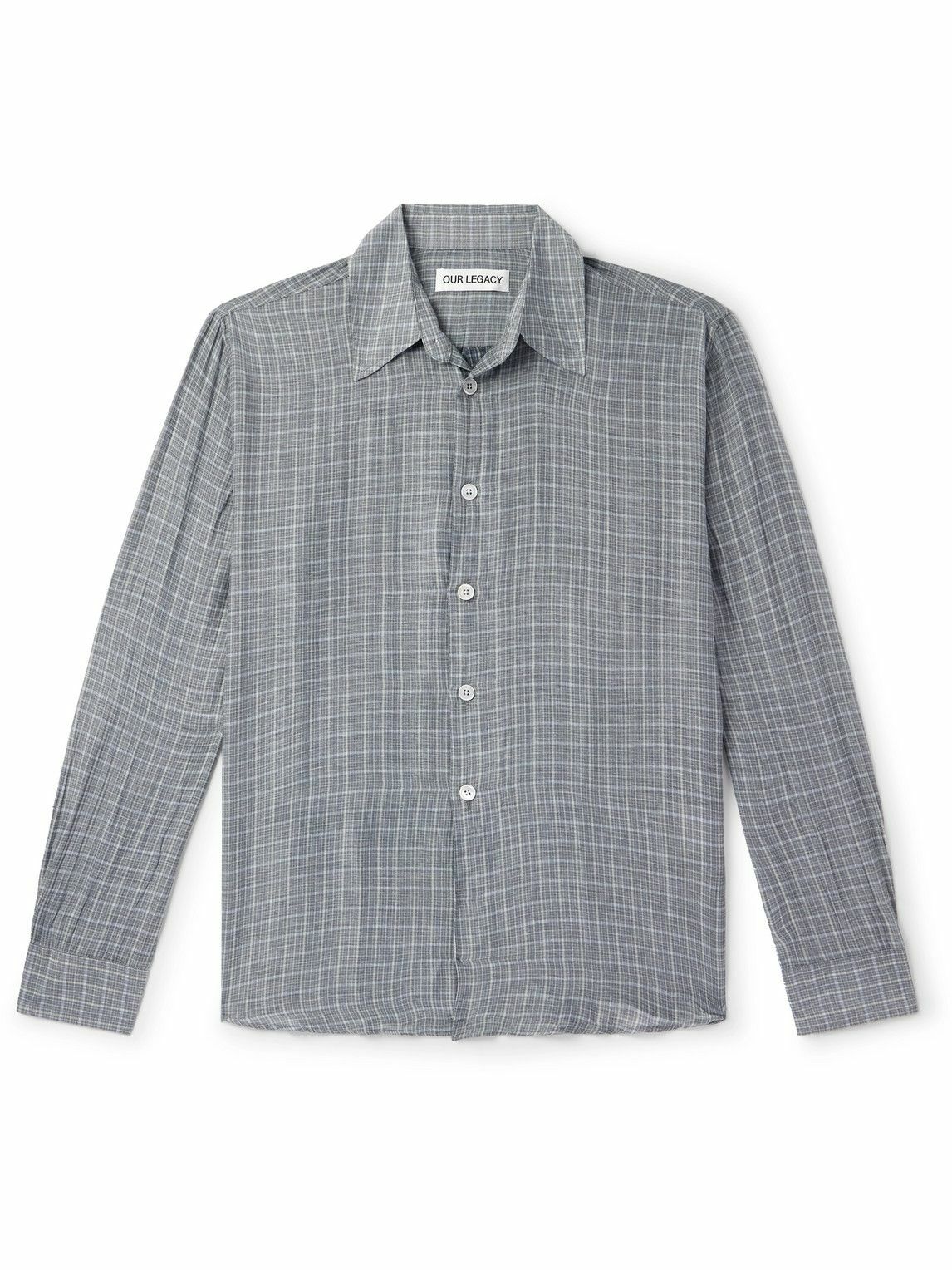 Our Legacy - Beyond Checked Cotton and Silk-Blend Shirt - Gray Our Legacy