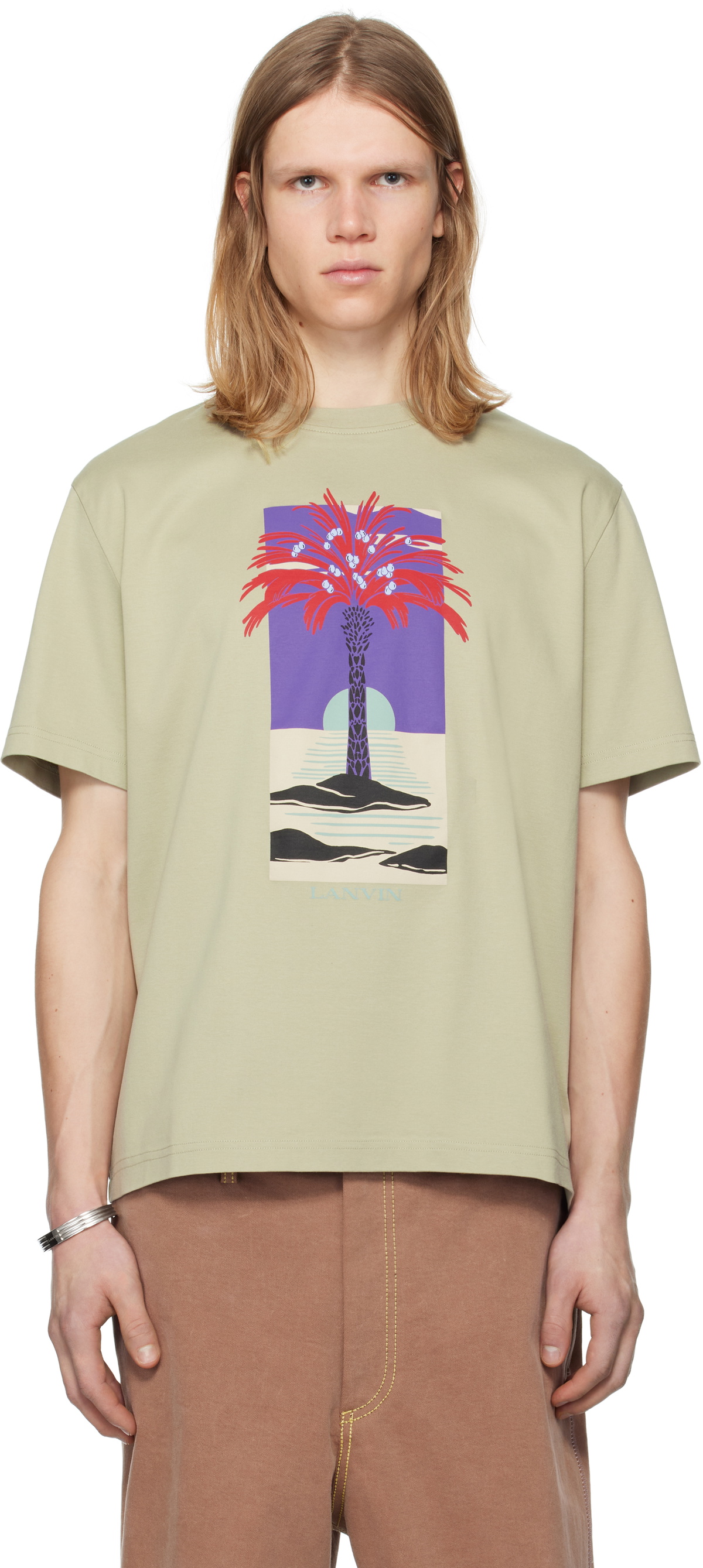 Lanvin Green Printed T-Shirt Lanvin