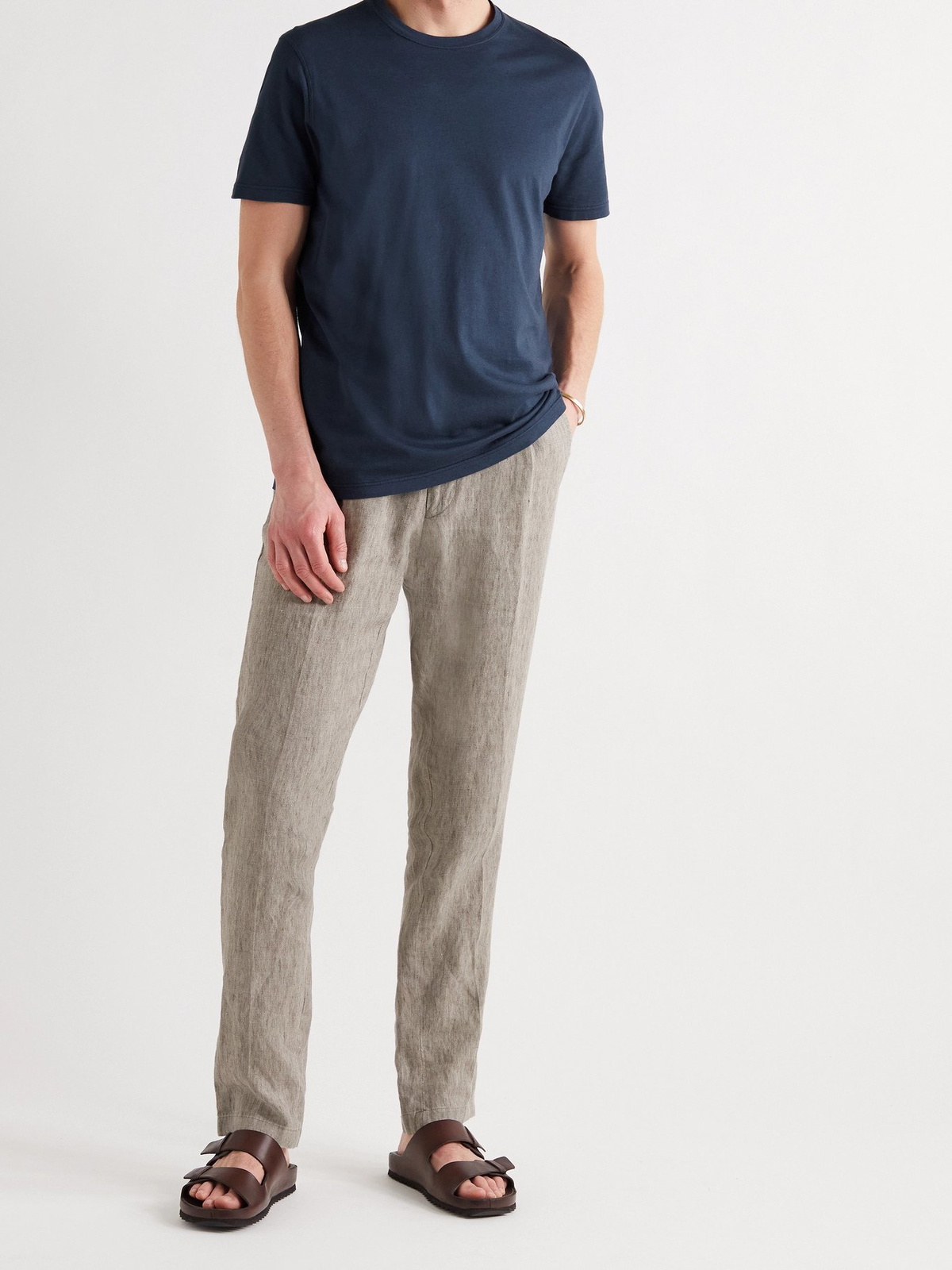 KITON - Cotton and Wool-Blend T-Shirt - Blue Kiton