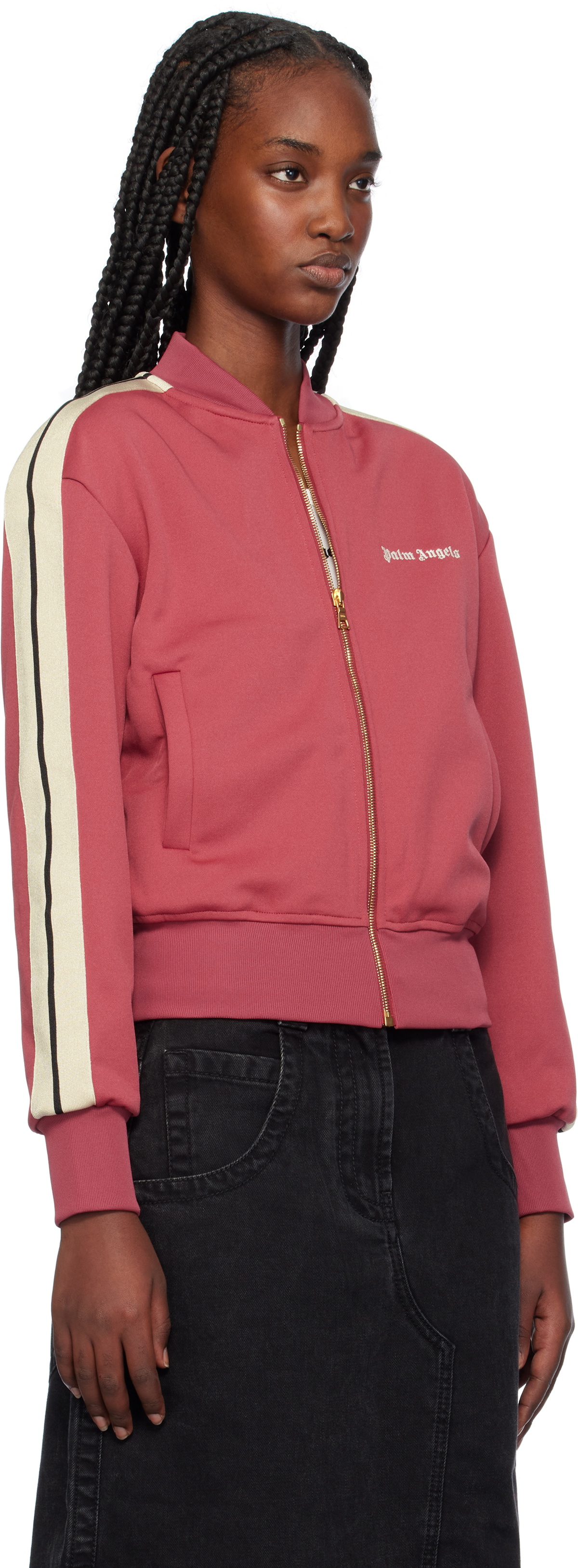 Palm Angels Red Classic Logo Track Bomber Jacket Palm Angels