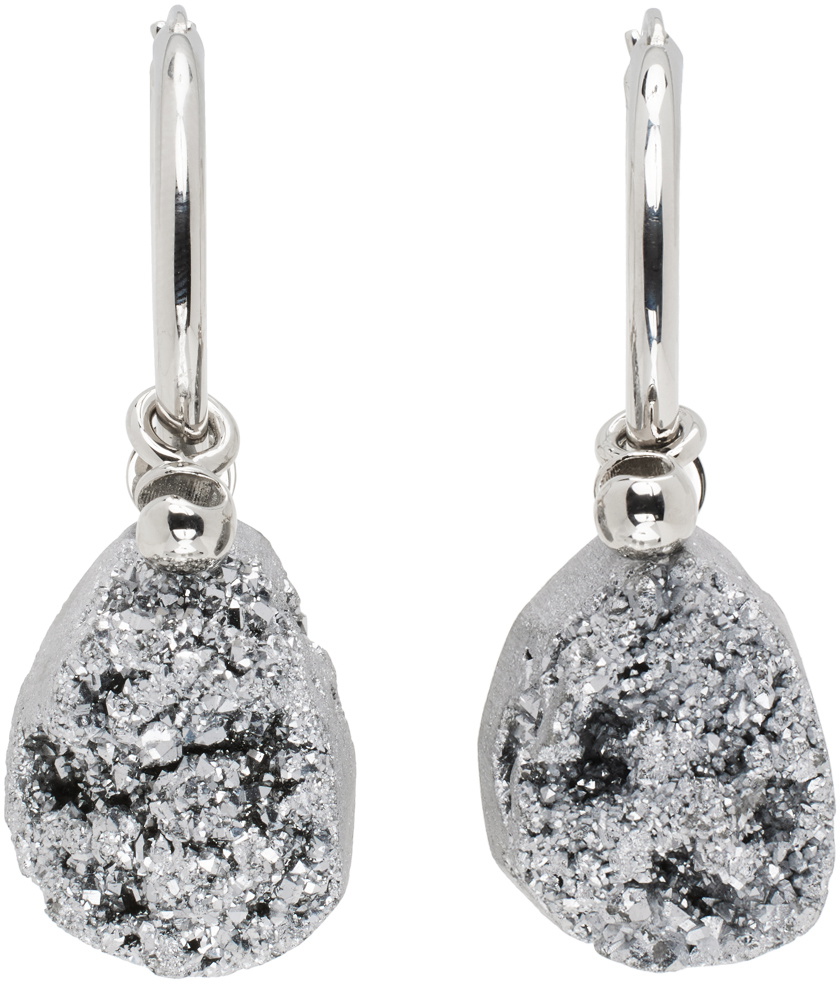 Coperni Silver Meteorite Earrings Coperni