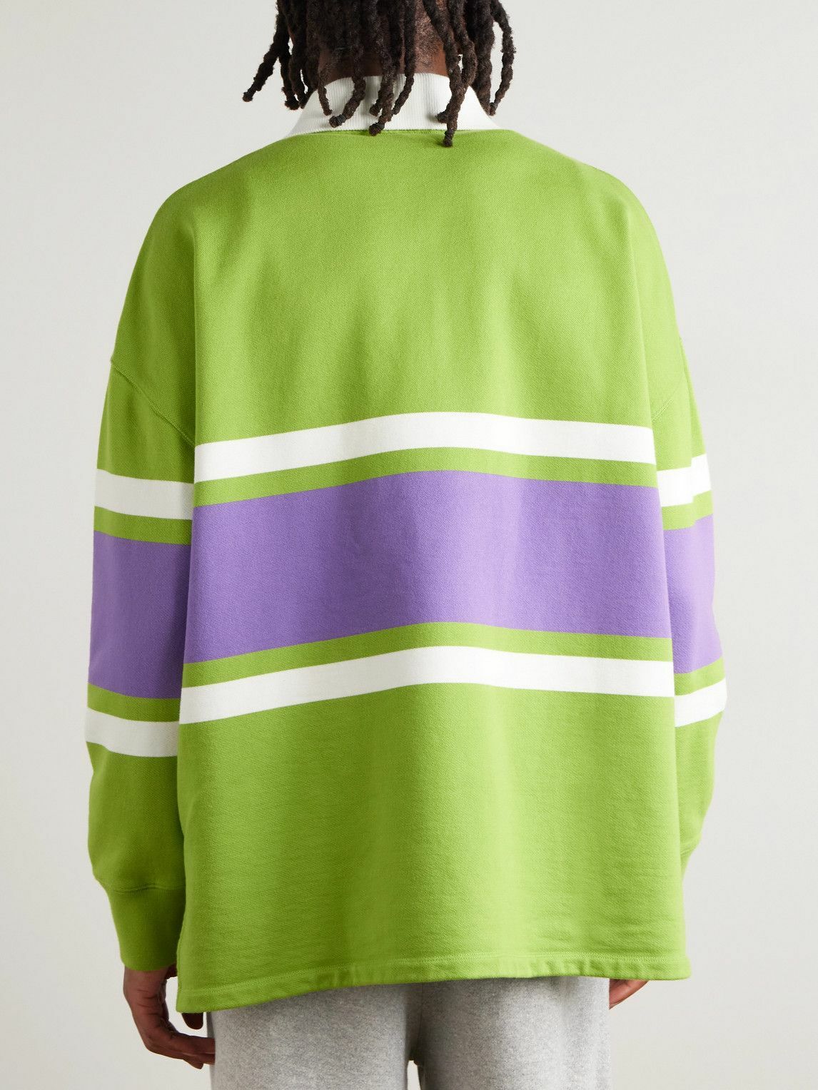 LOEWE - Logo-Embroidered Striped Cotton Polo Shirt - Green Loewe