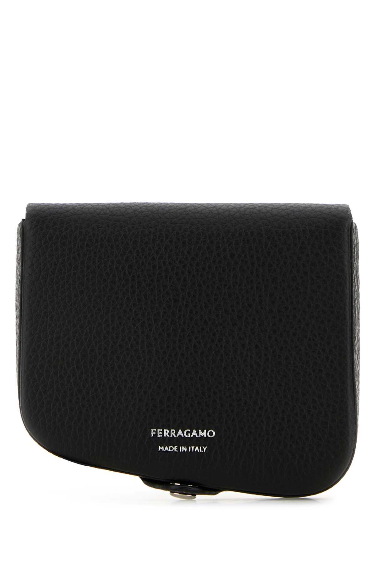 Ferragamo Black Leather Coin Purse Salvatore Ferragamo