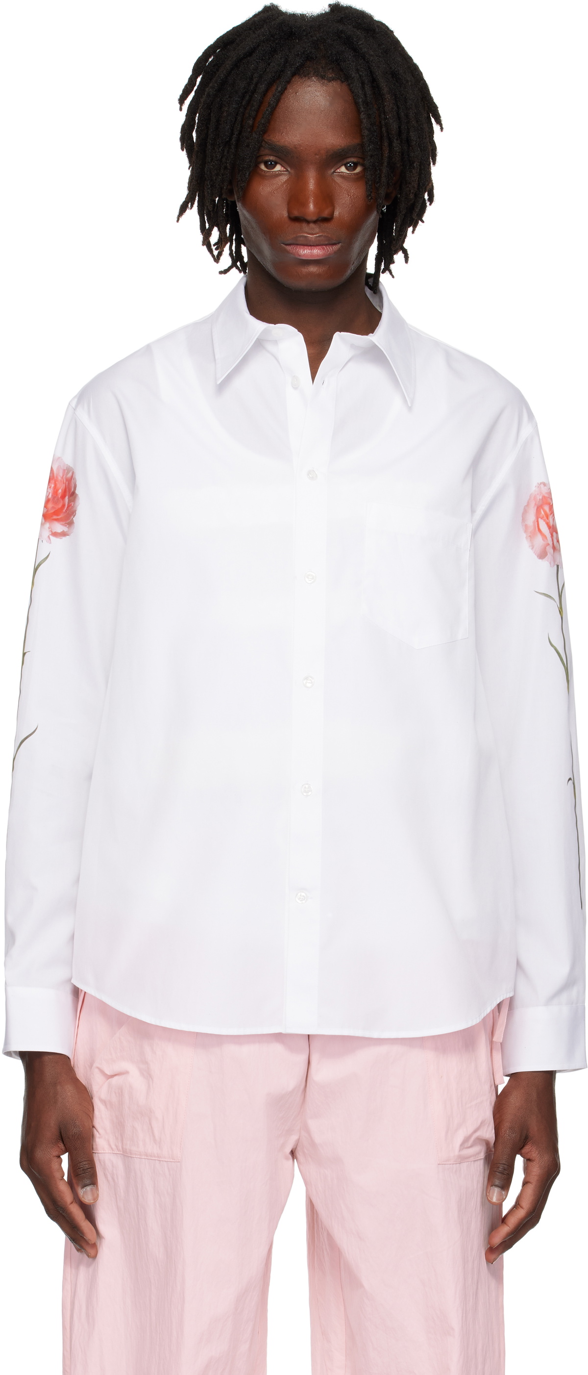 Simone Rocha White Carnation Classic Shirt Simone Rocha