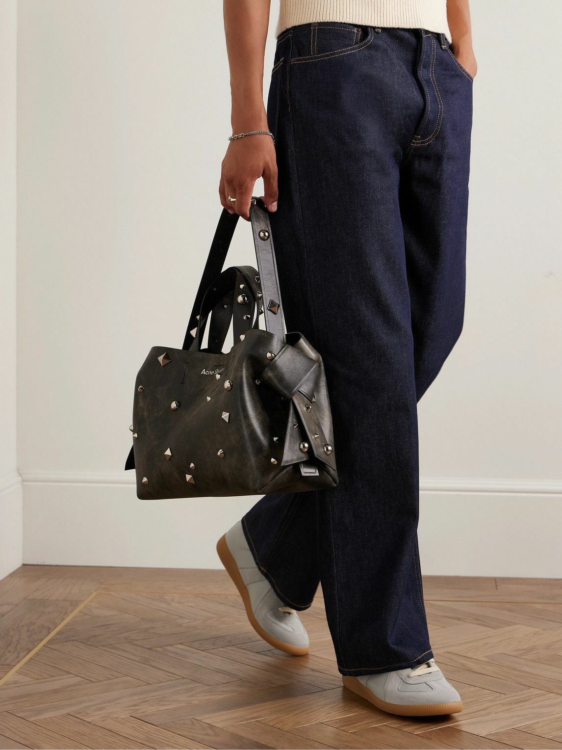 Acne Studios - Musubi Knotted Studded Leather Tote Bag Acne Studios