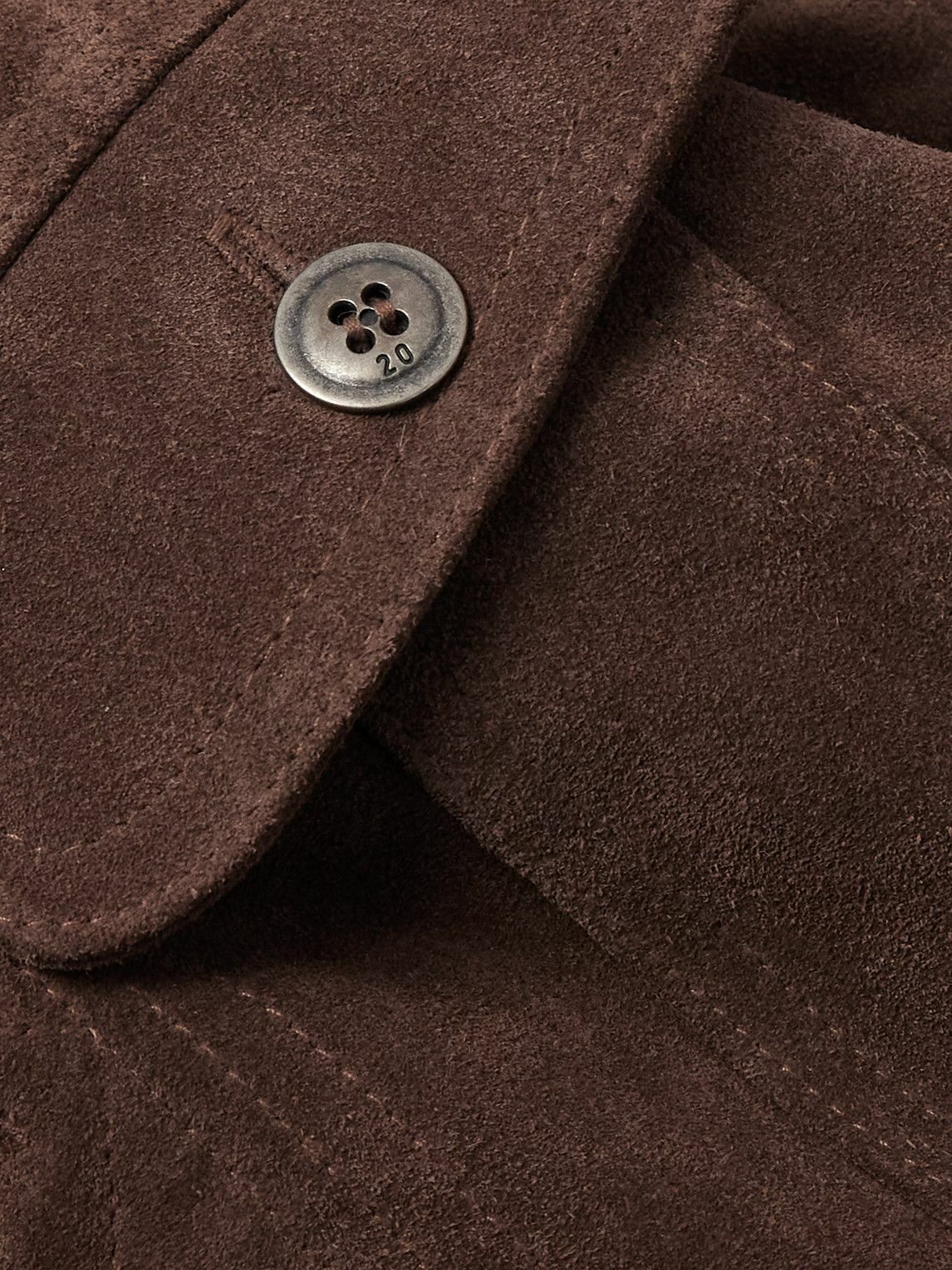 Greg Lauren - Camp-Collar Suede Trucker Jacket - Brown Greg Lauren