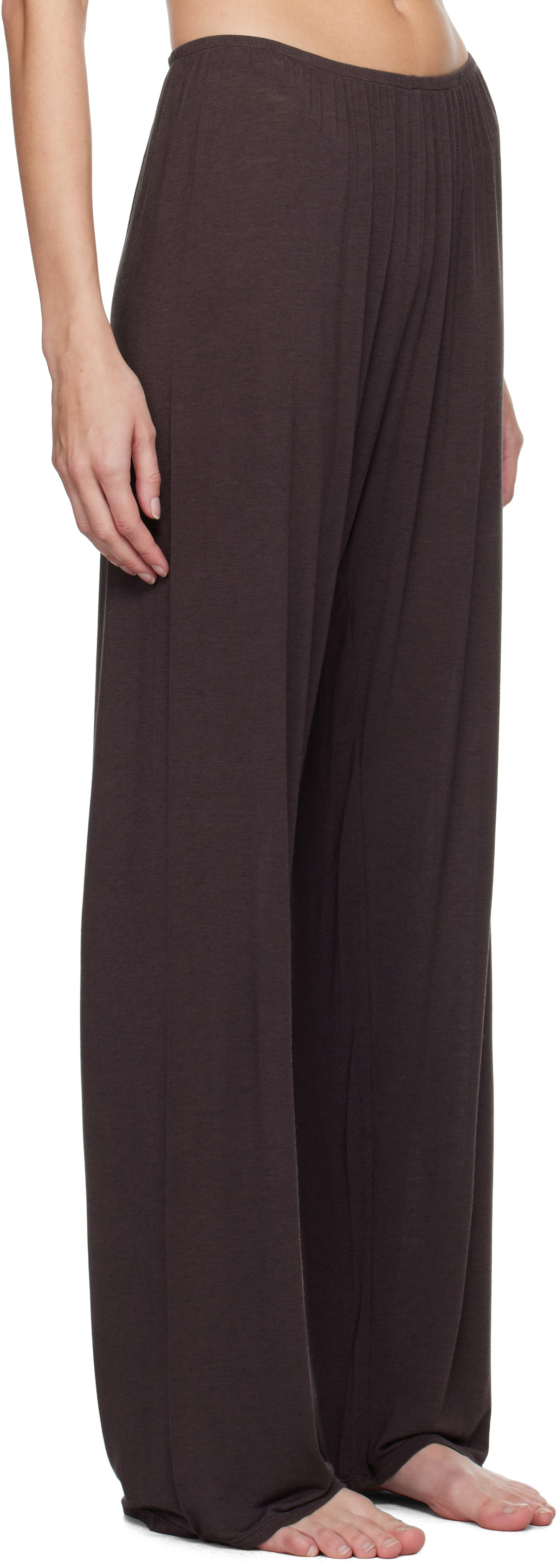SKIMS SSENSE Exclusive Burgundy Sheer Modal Straight Leg Lounge Pants SKIMS