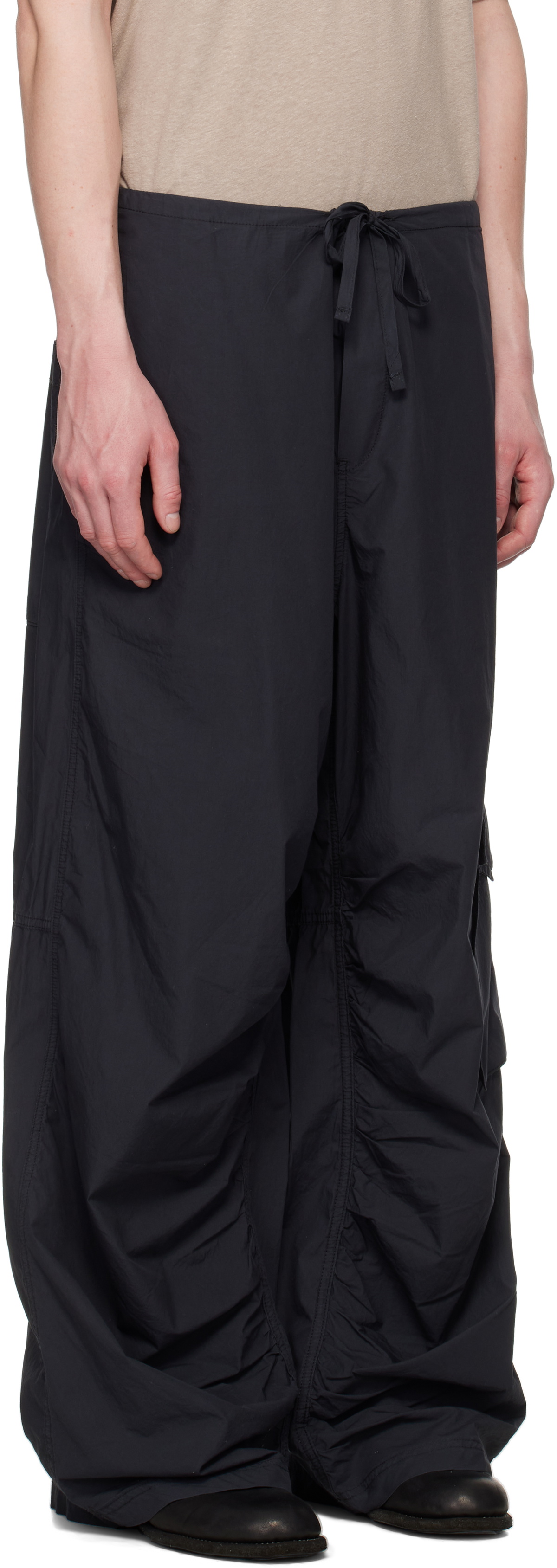 HOPE Black Loose Drawstring Collapse Cargo Pants HOPE