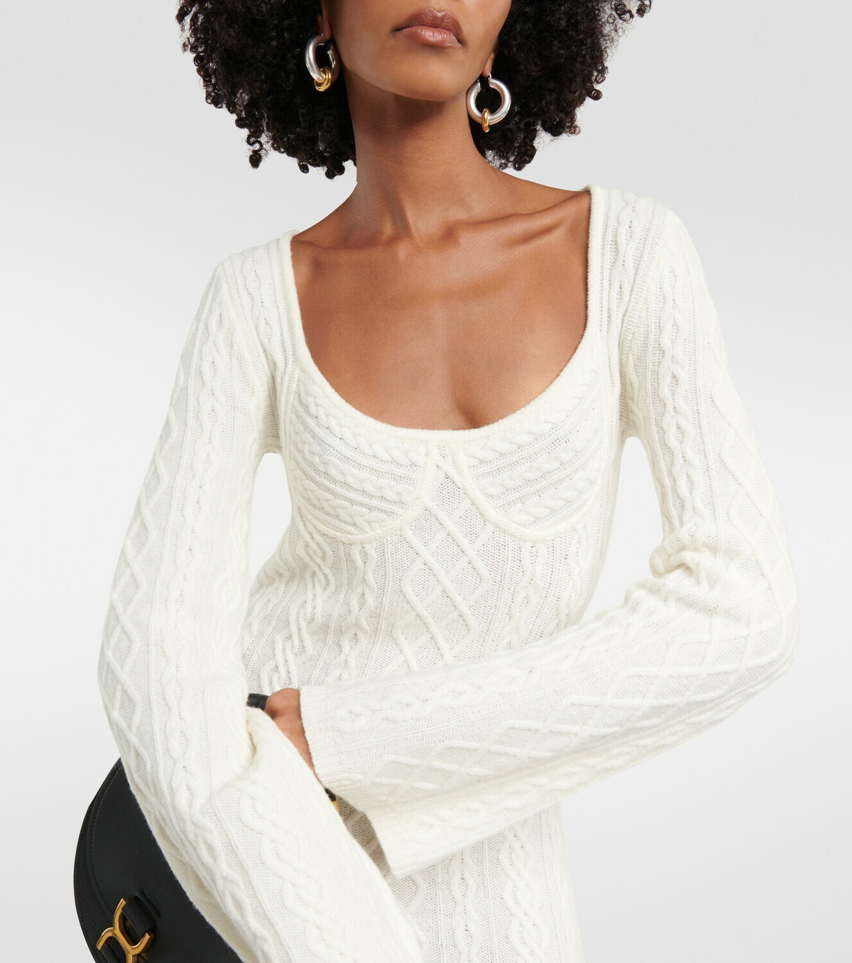 Chloé Cable-knit wool and cashmere midi dress Chloe