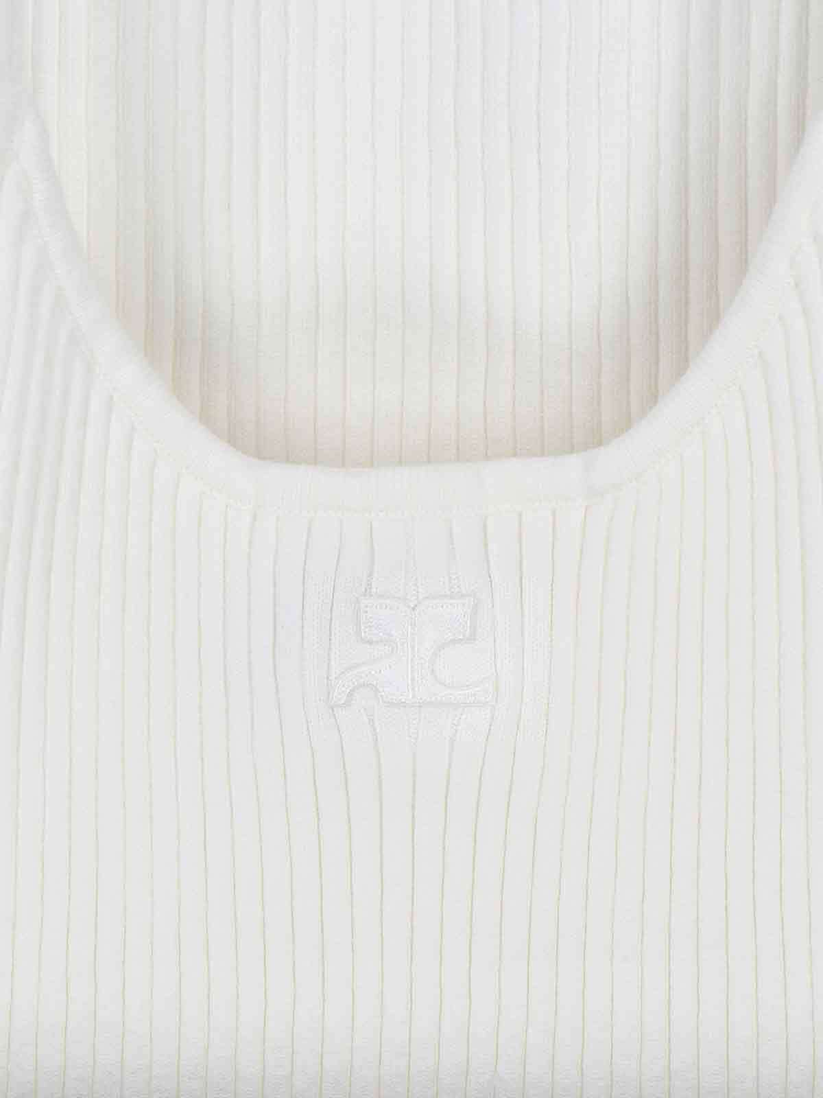 Courrèges Ribbed Logo Top Courreges