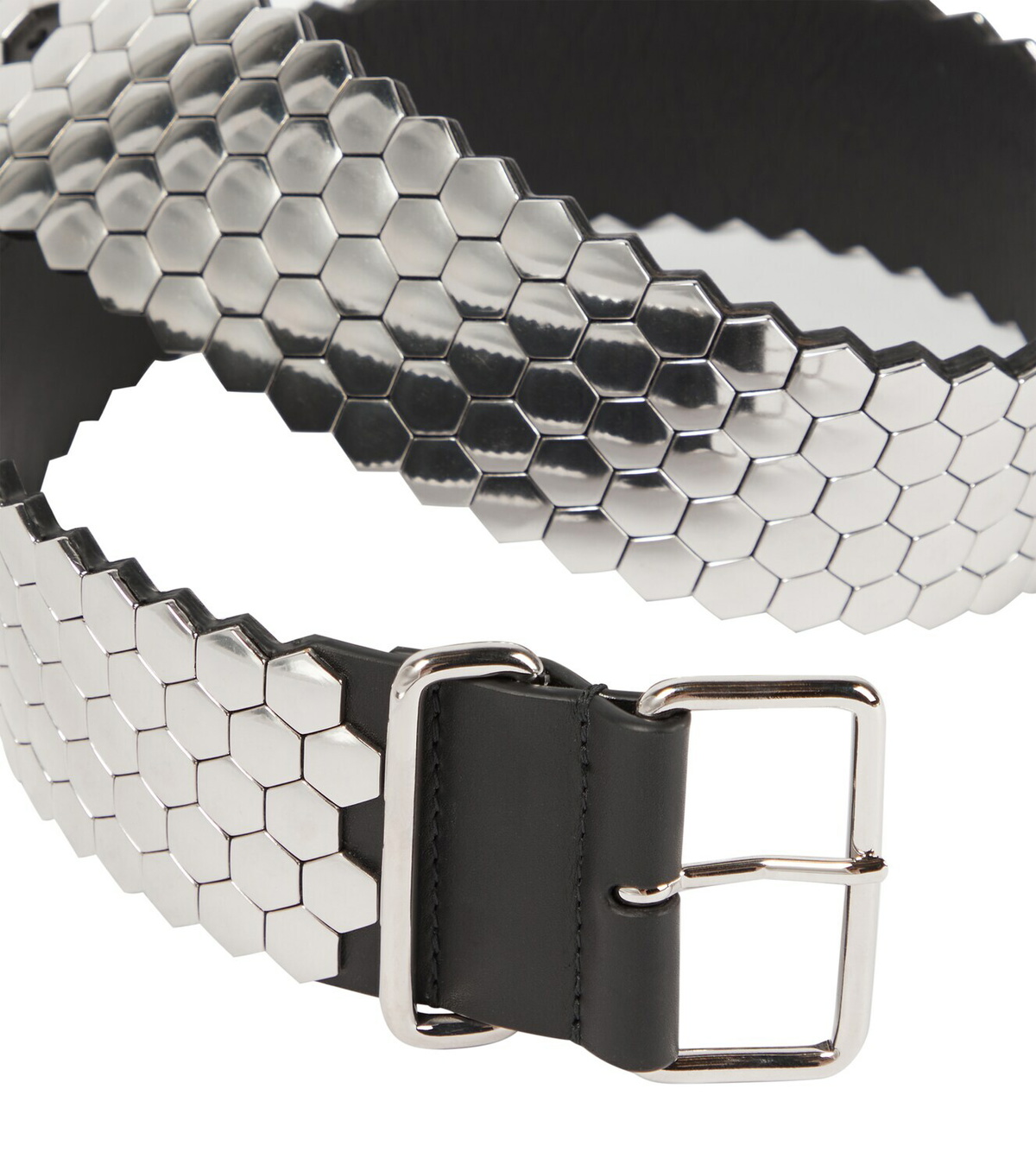 Alaïa Leather-trimmed metal belt ALAÏA