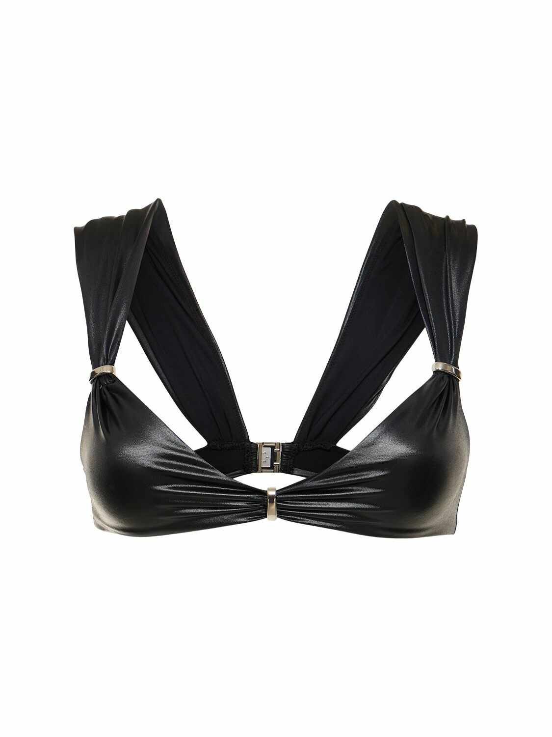 DSQUARED2 Draped Matte Lycra Balconette Bikini Top Dsquared2