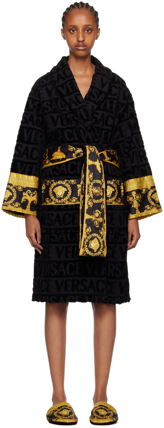 Versace Underwear Black 'I Heart Baroque' Robe Versace Underwear