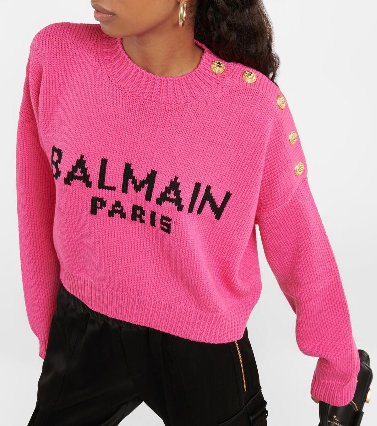 Balmain - Logo intarsia wool-blend sweater Balmain