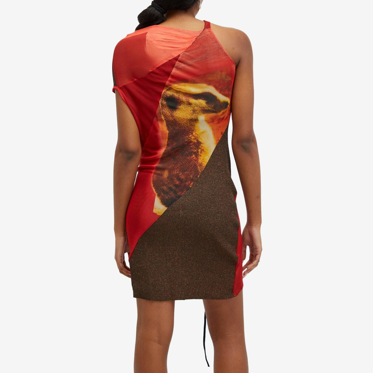 Ottolinger Women's Mesh Drape Dress in Tobias Spichtig Red Ottolinger