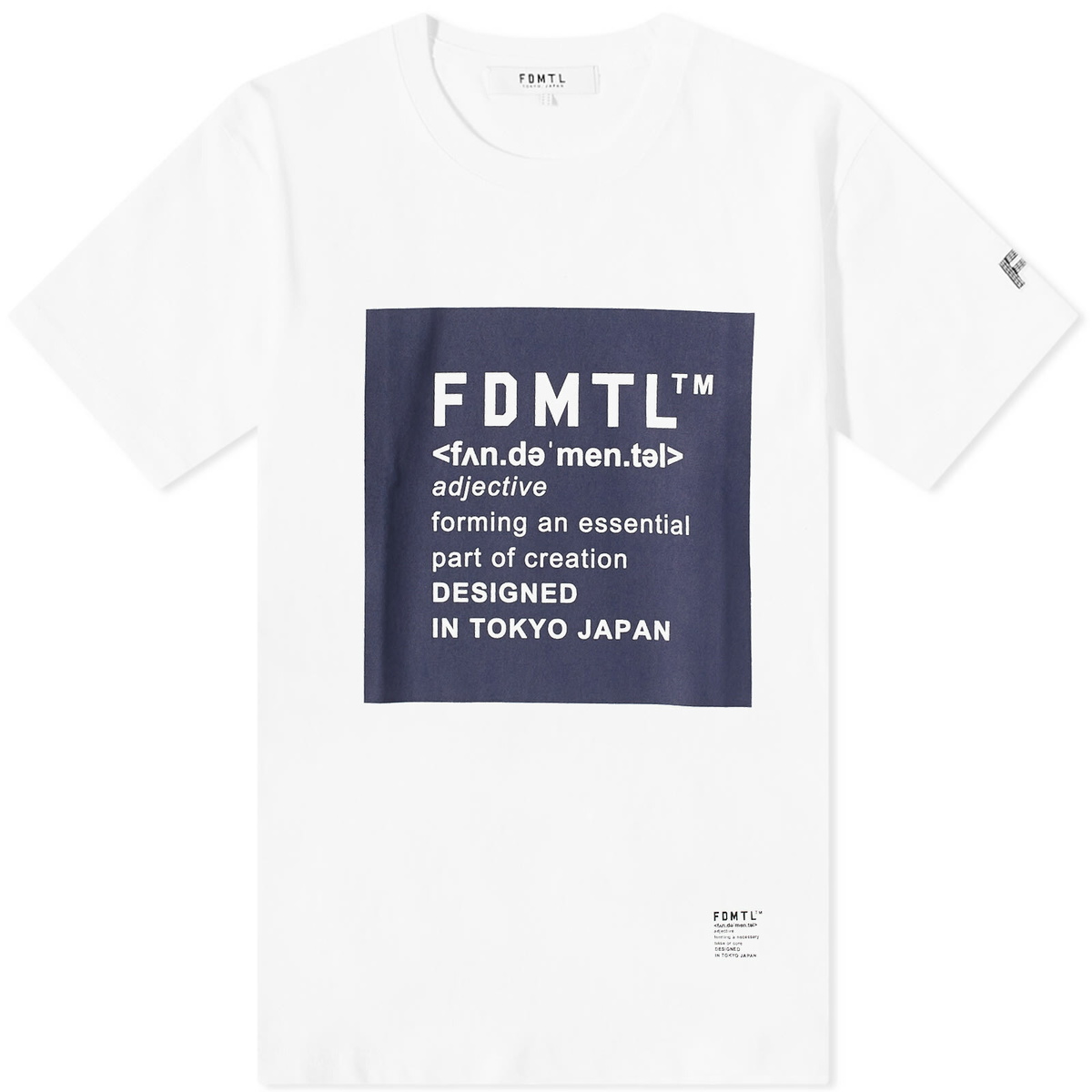 FDMTL Men's Square Logo T-Shirt in White FDMTL