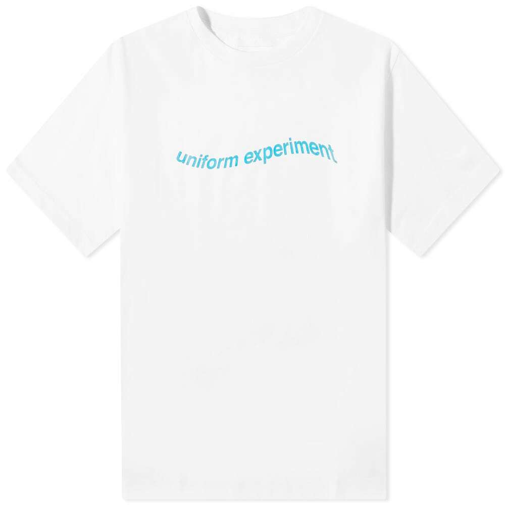Uniform Experiment Men's Warp Logo T-Shirt in White Uniform Experiment