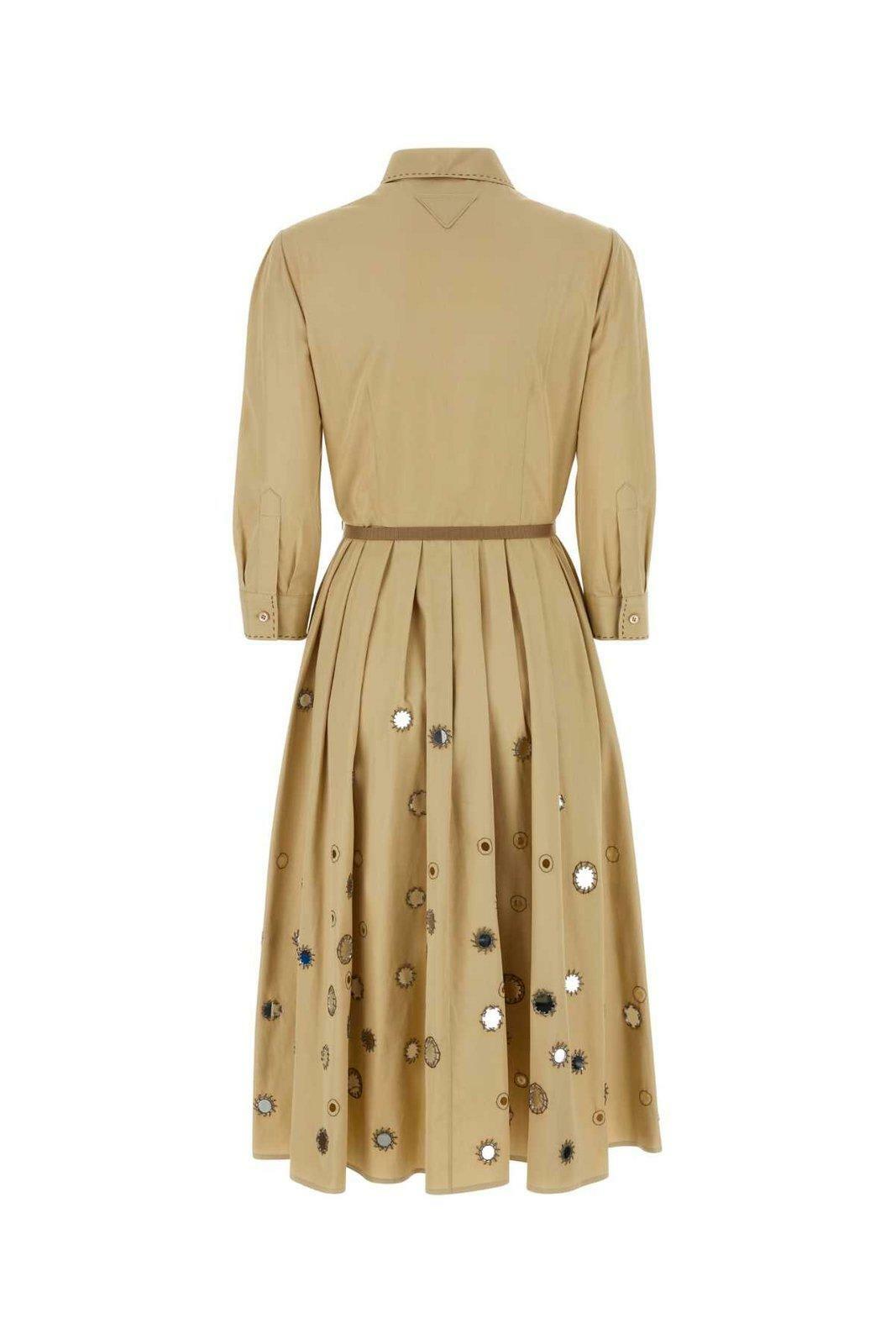 Prada Long-sleeved Belted Dress Prada