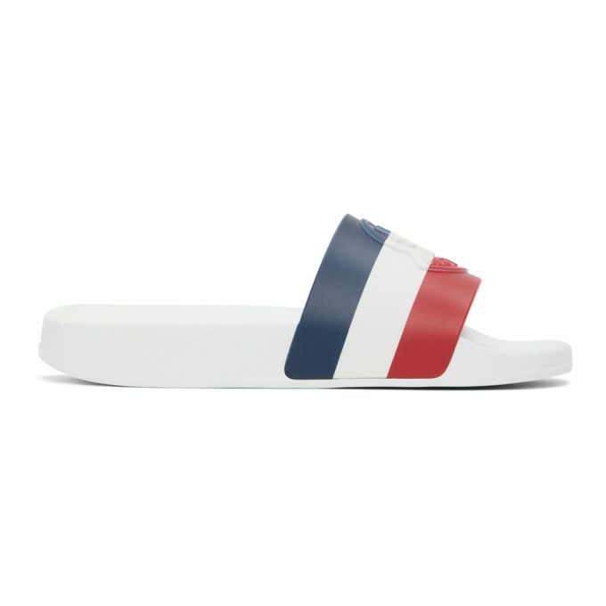 Moncler White Jeanne Slides Moncler