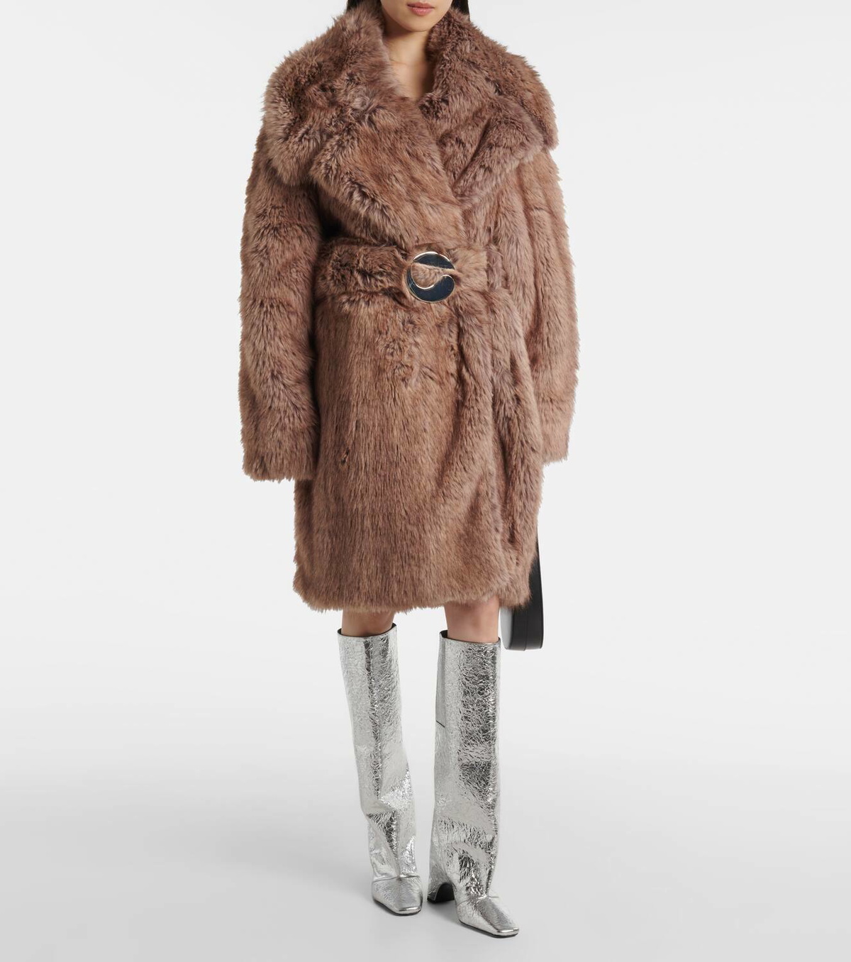 Coperni Foil Bridge 85 leather knee-high boots Coperni
