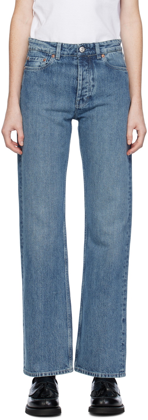 Our Legacy Blue Linear Cut Jeans Our Legacy