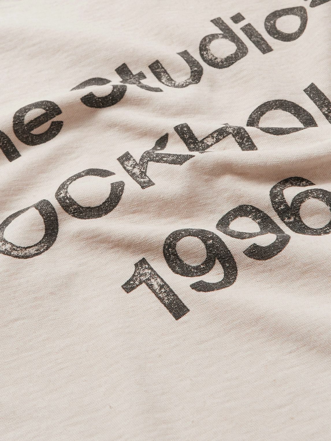 Acne Studios - Edden U 1996 Logo-Printed Distressed Cotton and Hemp ...