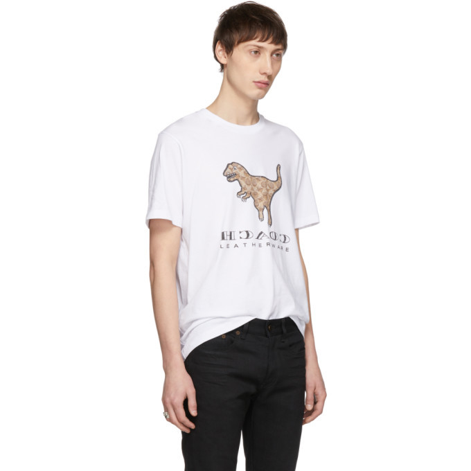 Coach 1941 White Signature Rexy Sticker T-Shirt Coach 1941