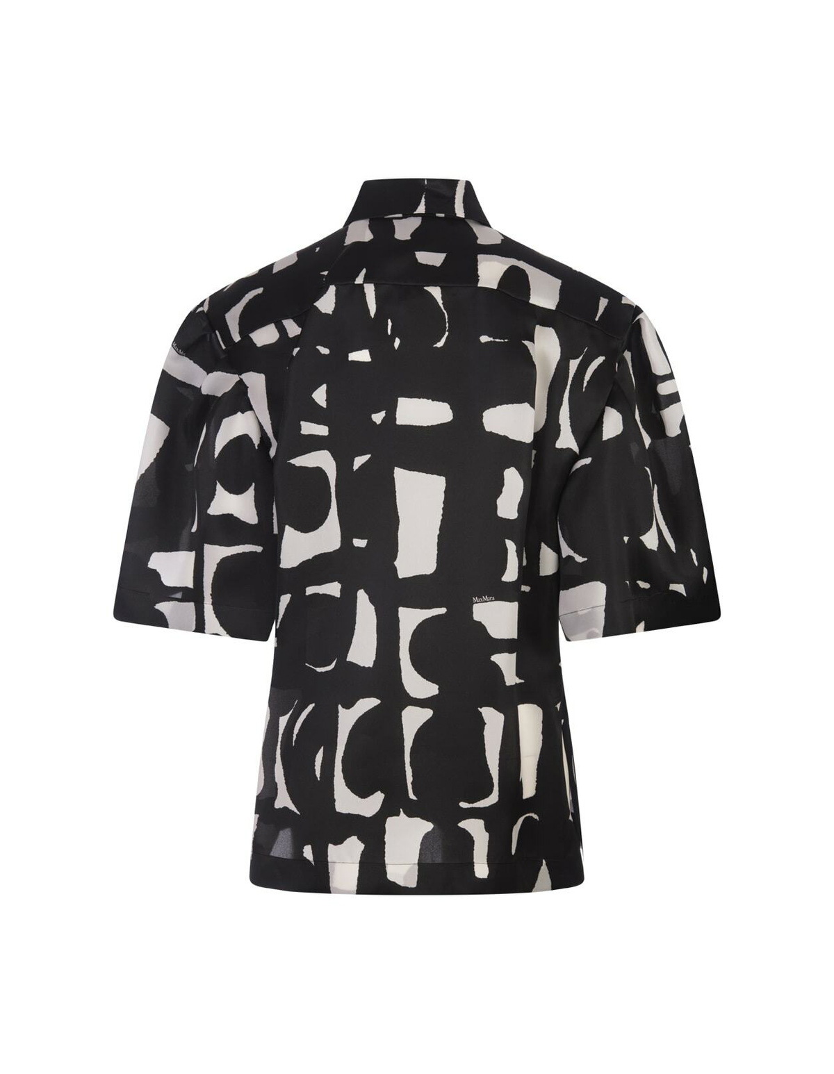 Max Mara Carella Shirt In White And Black Max Mara
