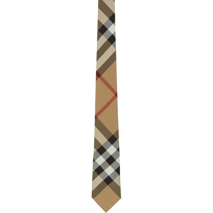 Burberry Beige Silk Exploded Check Tie Burberry