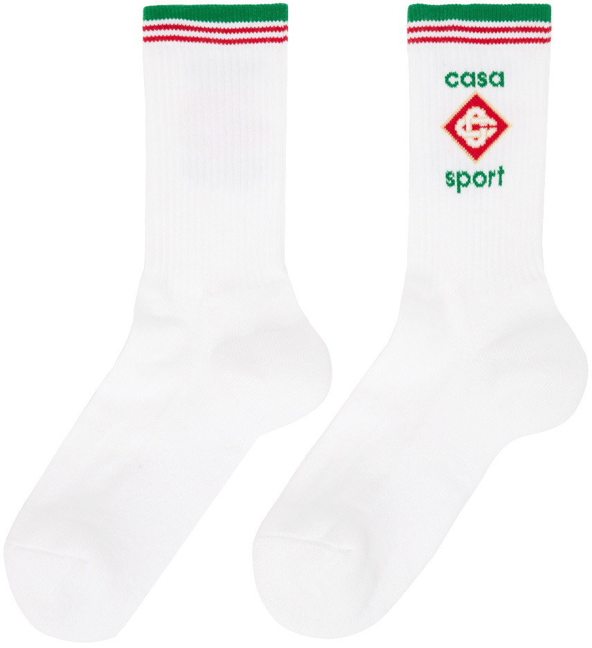 Casablanca White Ribbed Socks Casablanca