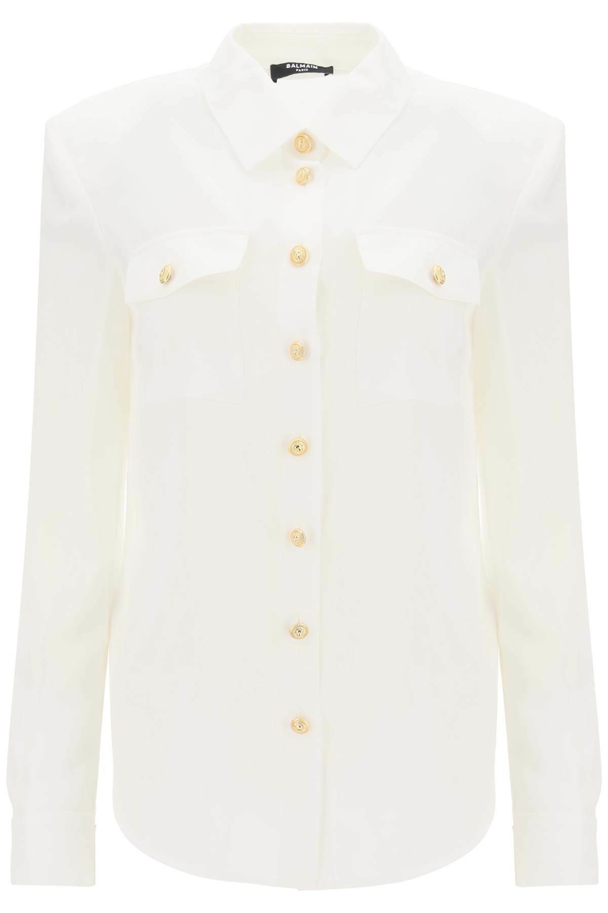 Balmain Silk Shirt With Padded Shoulders Balmain