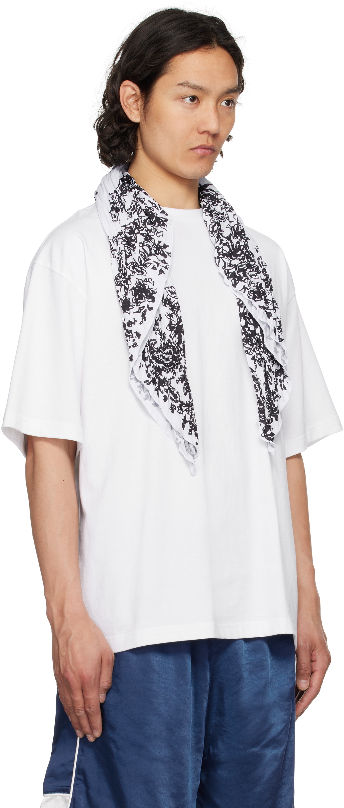 We11done White Wrinkled Muffler T-shirt We11done