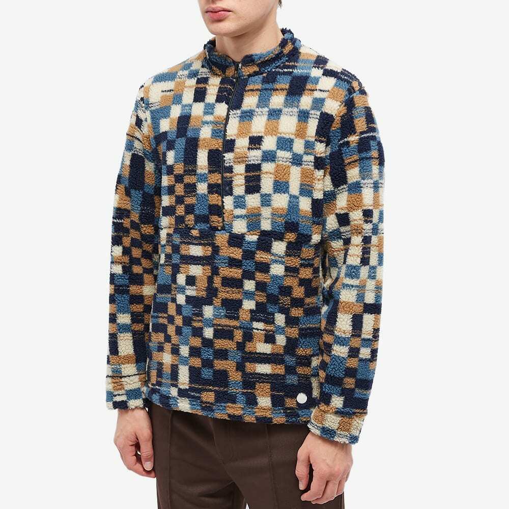 Folk Men's Funnel Fleece in Warp Checkerboard Folk