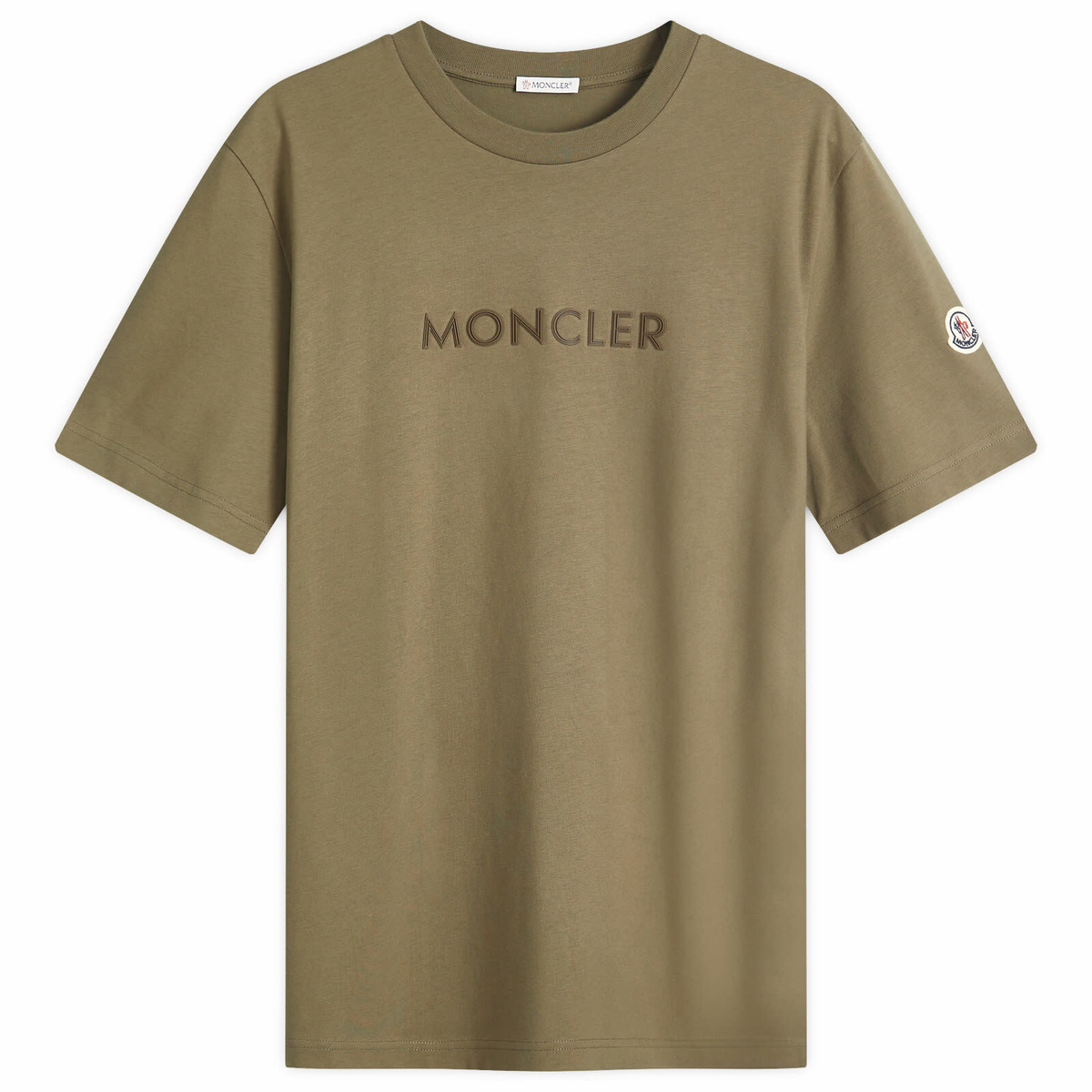 Moncler Men's Text Logo T-Shirt in Green Moncler