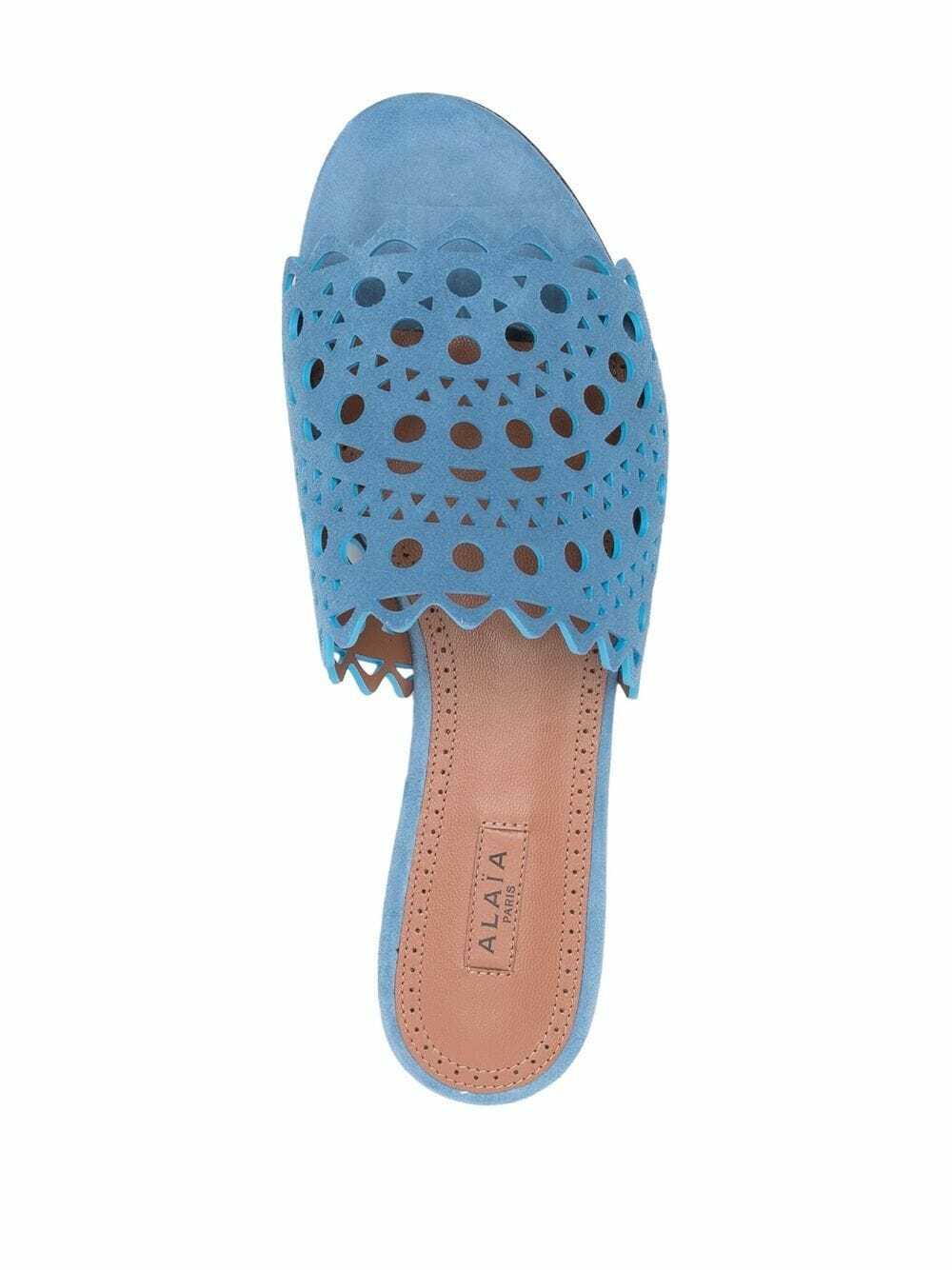 ALAÏA - Vienne Leather Flat Mules ALAÏA