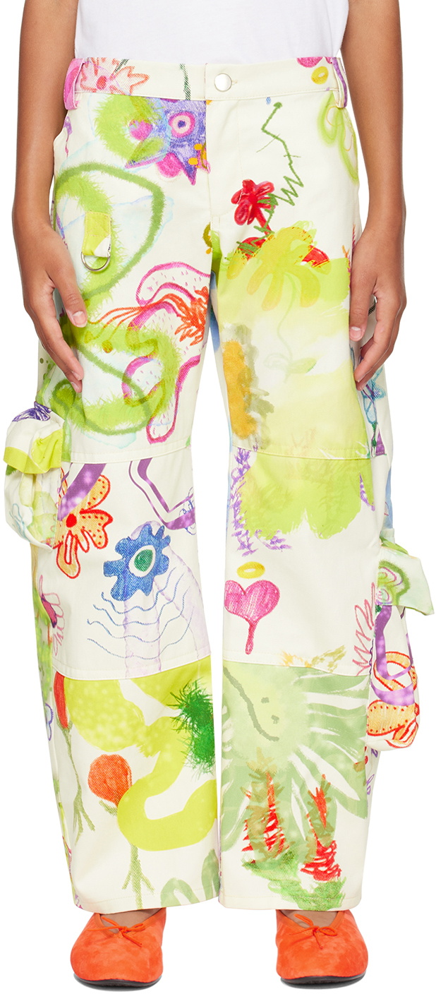 Collina Strada Kids Multicolor Garden Denim Cargo Pants Collina Strada