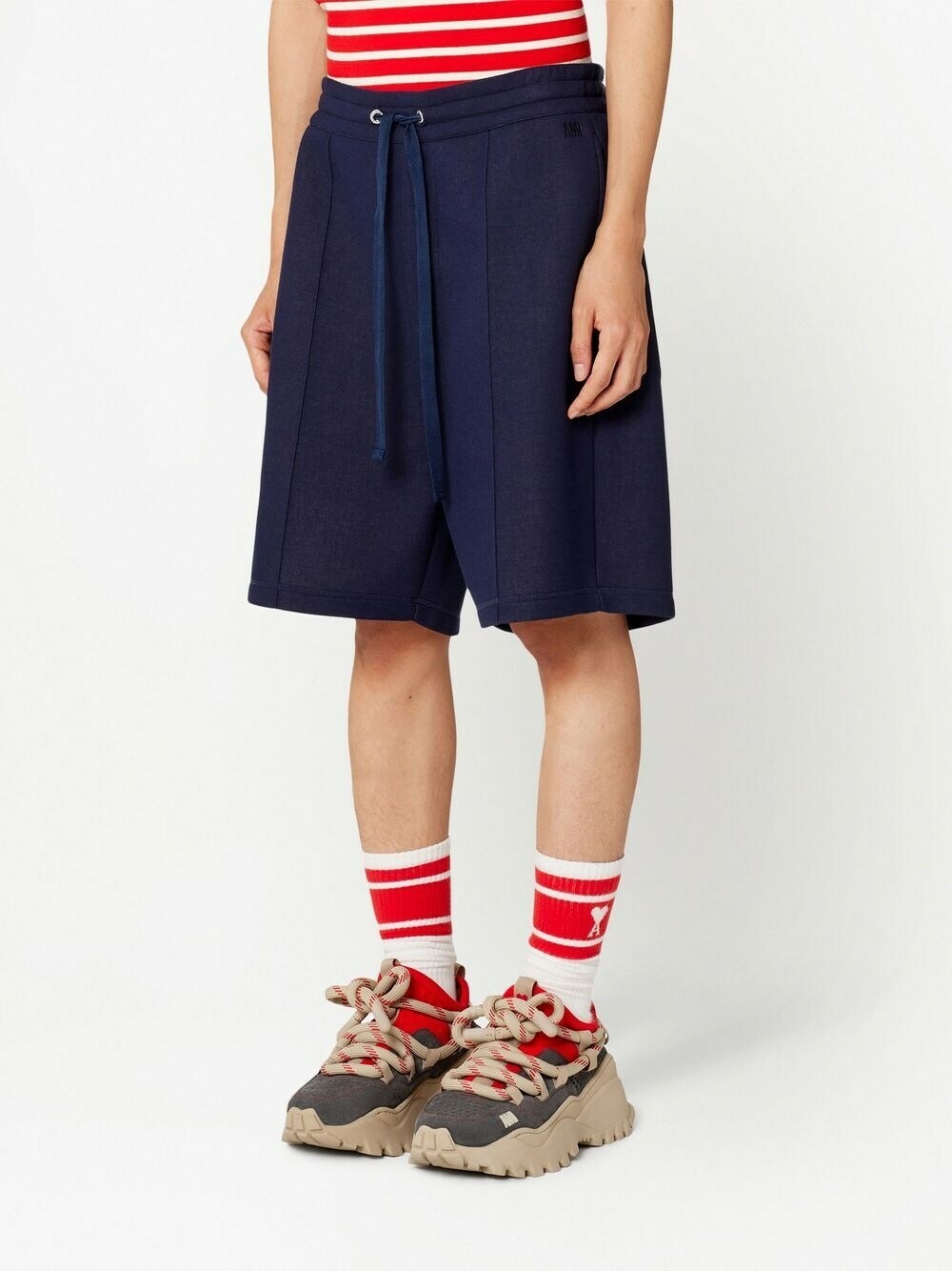 AMI PARIS - Wool Blend Trackshorts AMI