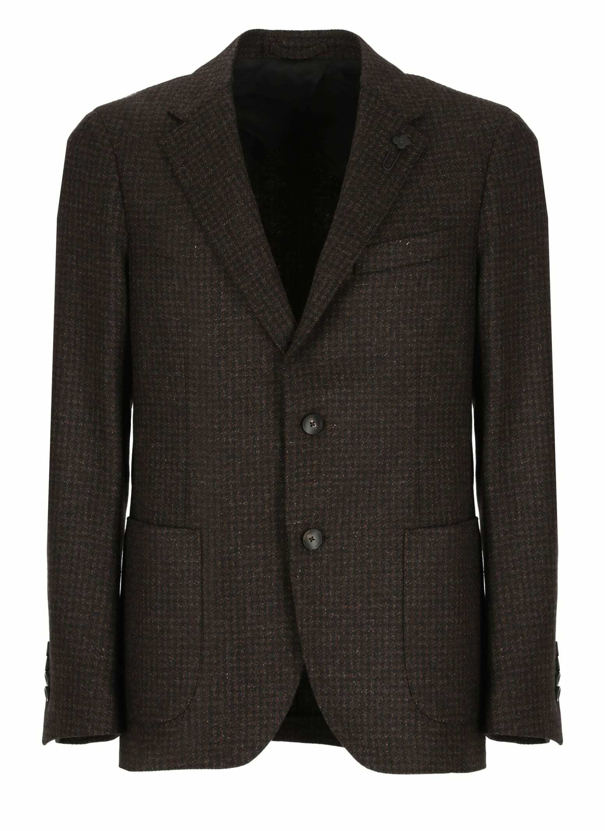Lardini Brown Fabric Jacket Lardini