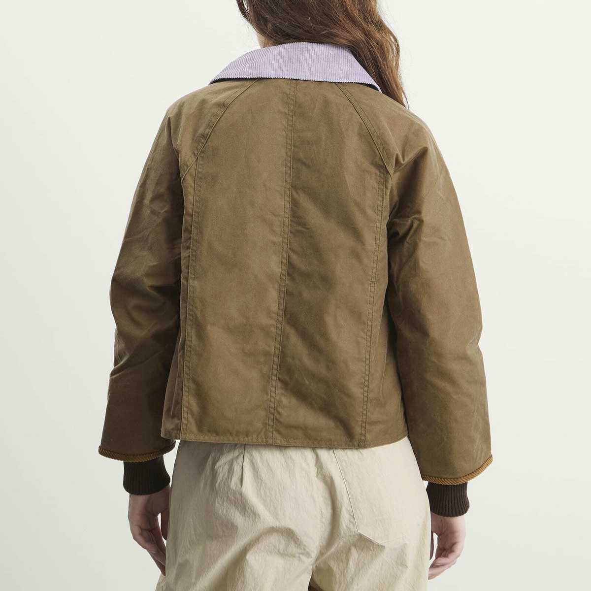 Barbour Women's Crop Beadnell Jacket in Sand/Dress Barbour