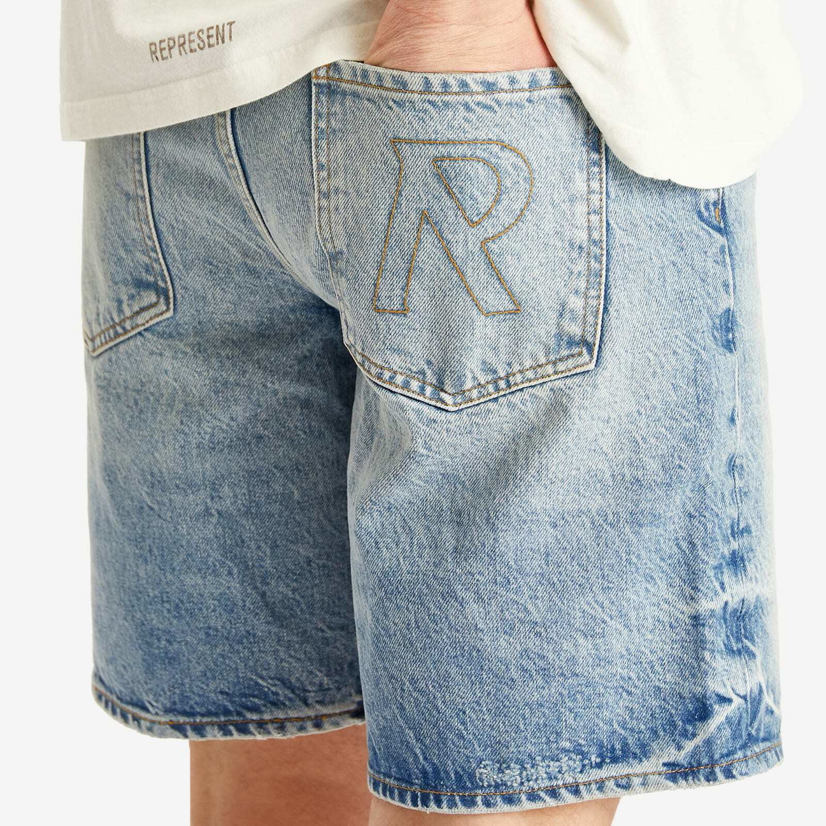 Represent Men's Tailored Denim Shorts in Blue Represent