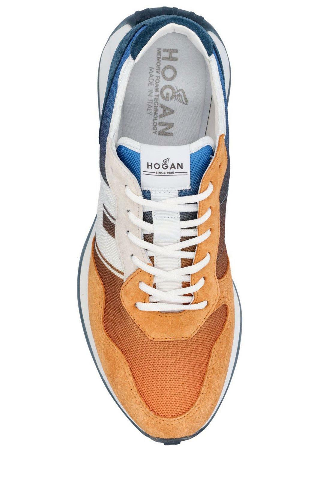 Hogan Round Toe Panelled Sneakers Hogan