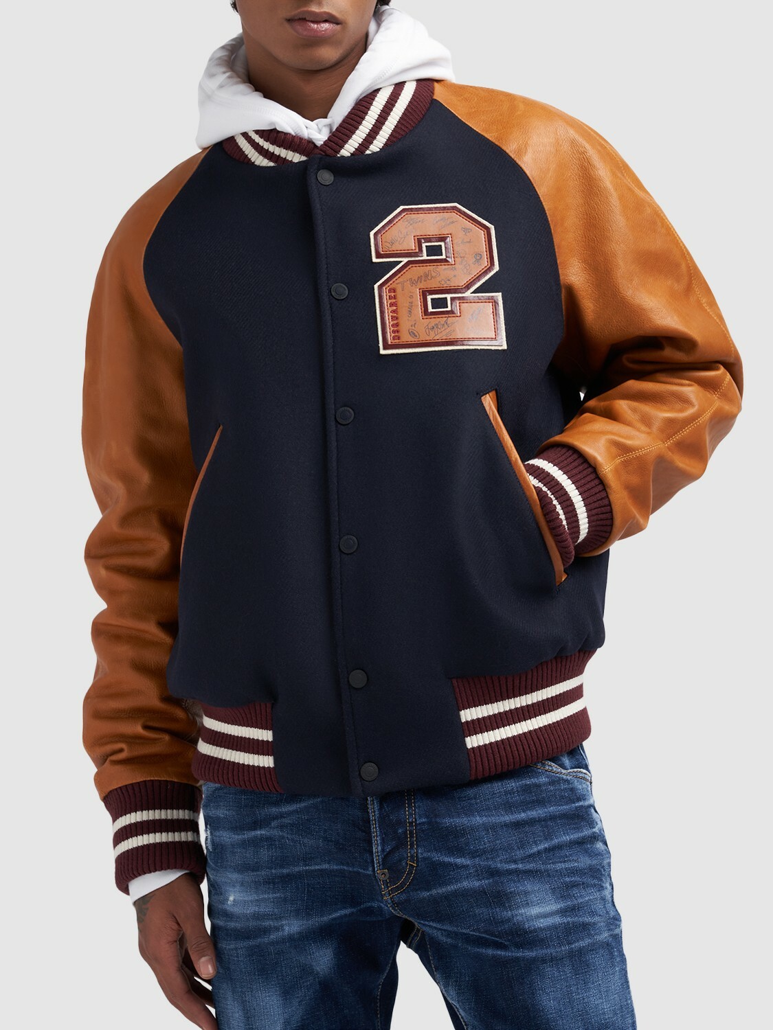 DSQUARED2 - Logo Wool Blend Varsity Jacket Dsquared2