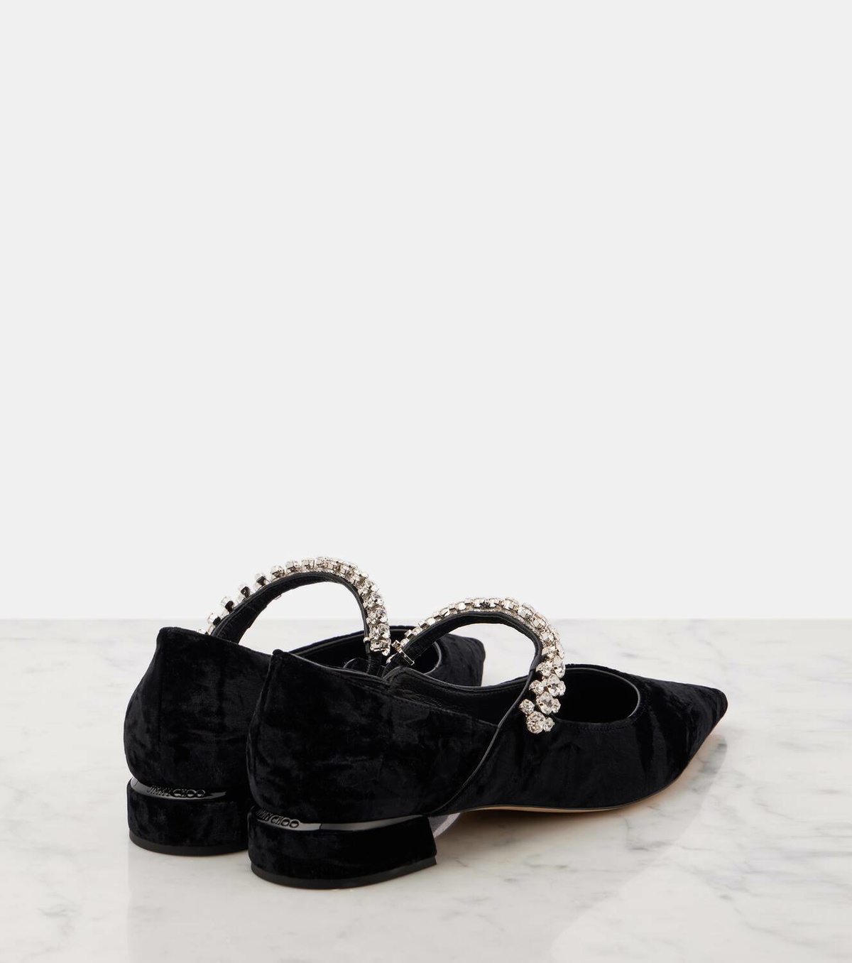 Jimmy Choo Bing embellished velvet ballet flats Jimmy Choo