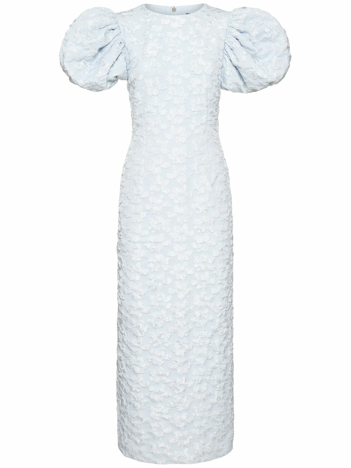 ROTATE Ruby Puff Sleeve Jacquard Midi Dress ROTATE Birger Christensen